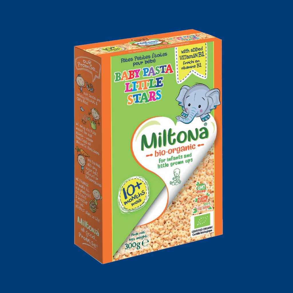 Miltona organic baby pasta now in stores - M&Z p.l.c.