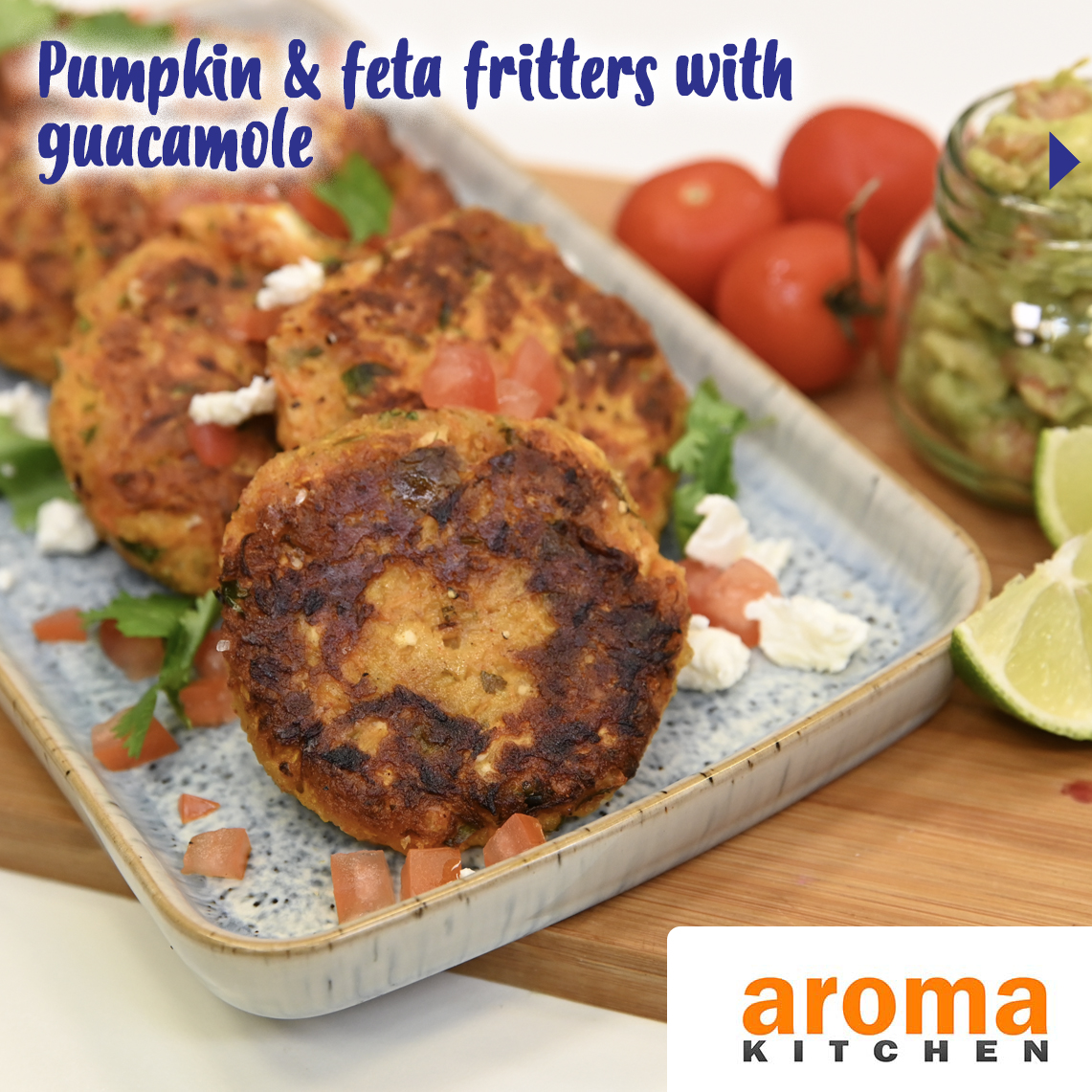 Pumpkin & Feta Fritters with Guacamole - M&Z p.l.c.